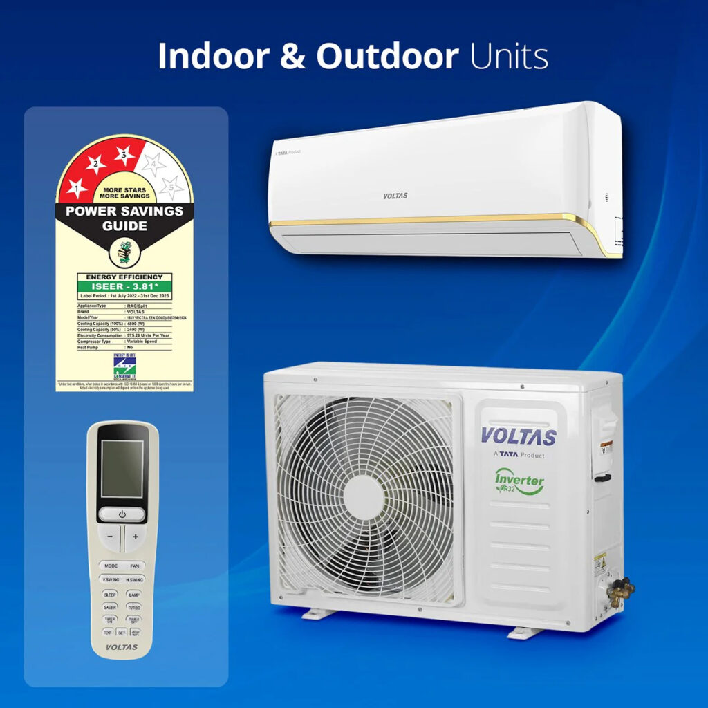 Voltas 1.5 Ton 3 Star Convertible Inverter Split AC (183V Vectra Zen ...