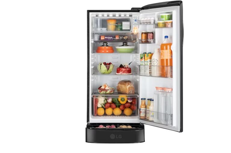 LG 185 L 5 Star Single Door Refrigerator with Base Stand Drawer, Smart ...
